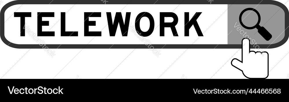 Search banner in word telework with hand over Vector Image