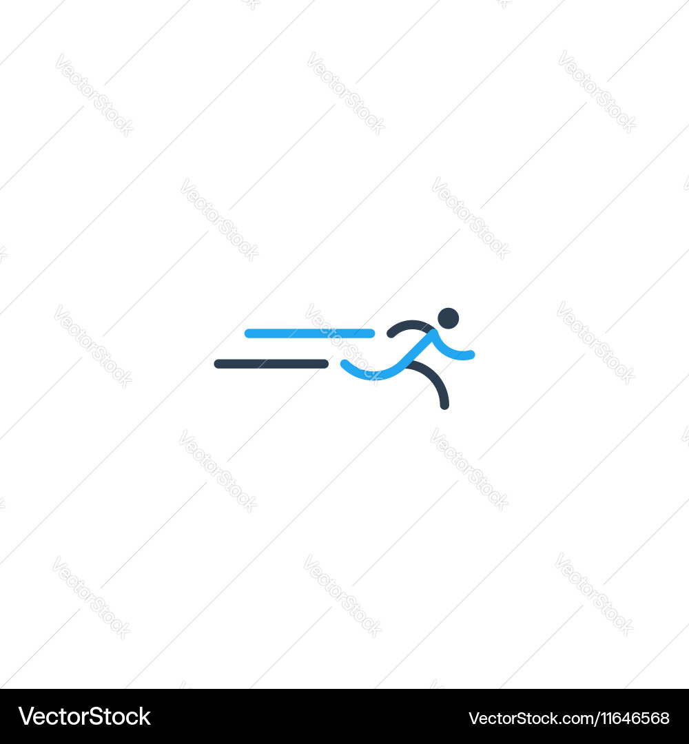 Sports icon and runner logo Royalty Free Vector Image