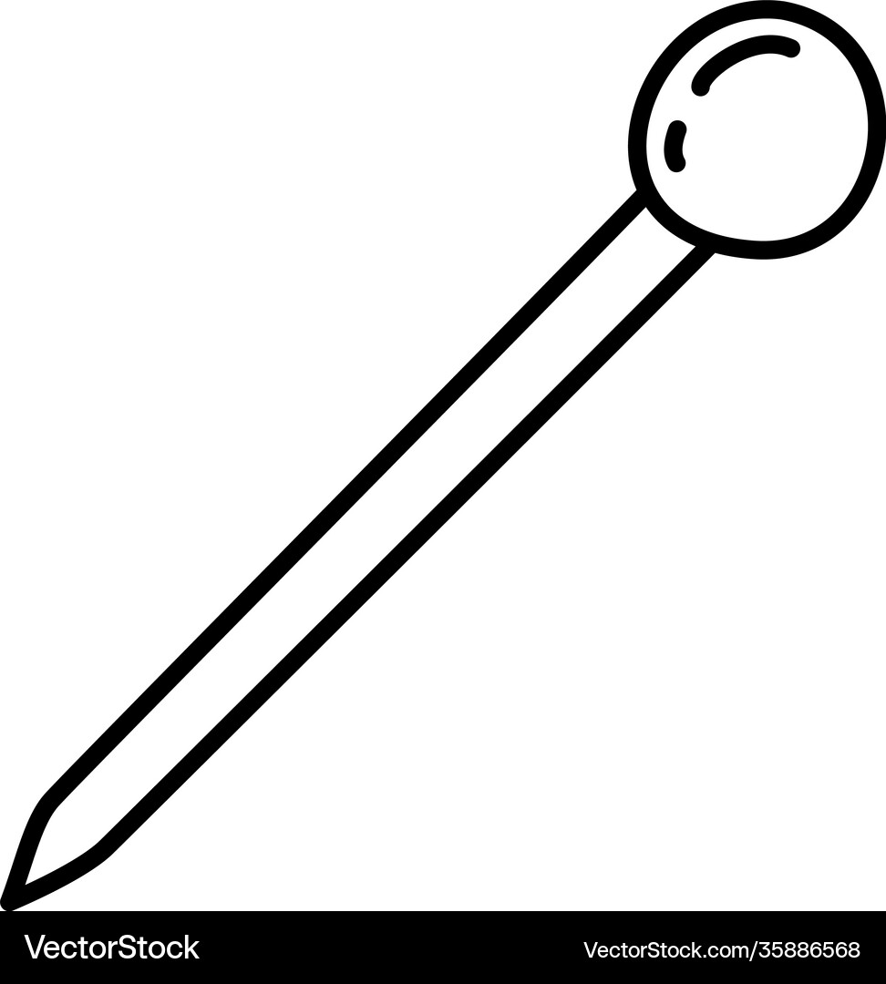 Stationary concept round pushpin icon line Vector Image