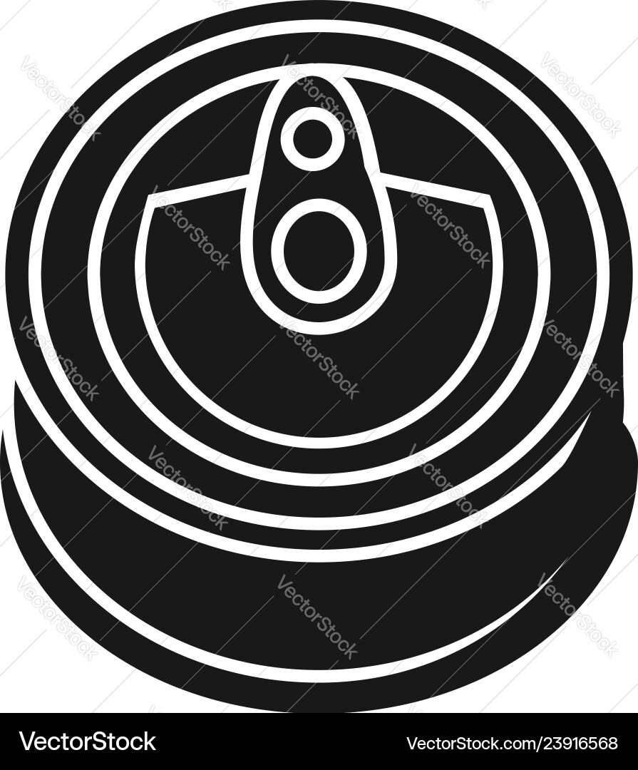 Tin can top view icon simple style Royalty Free Vector Image