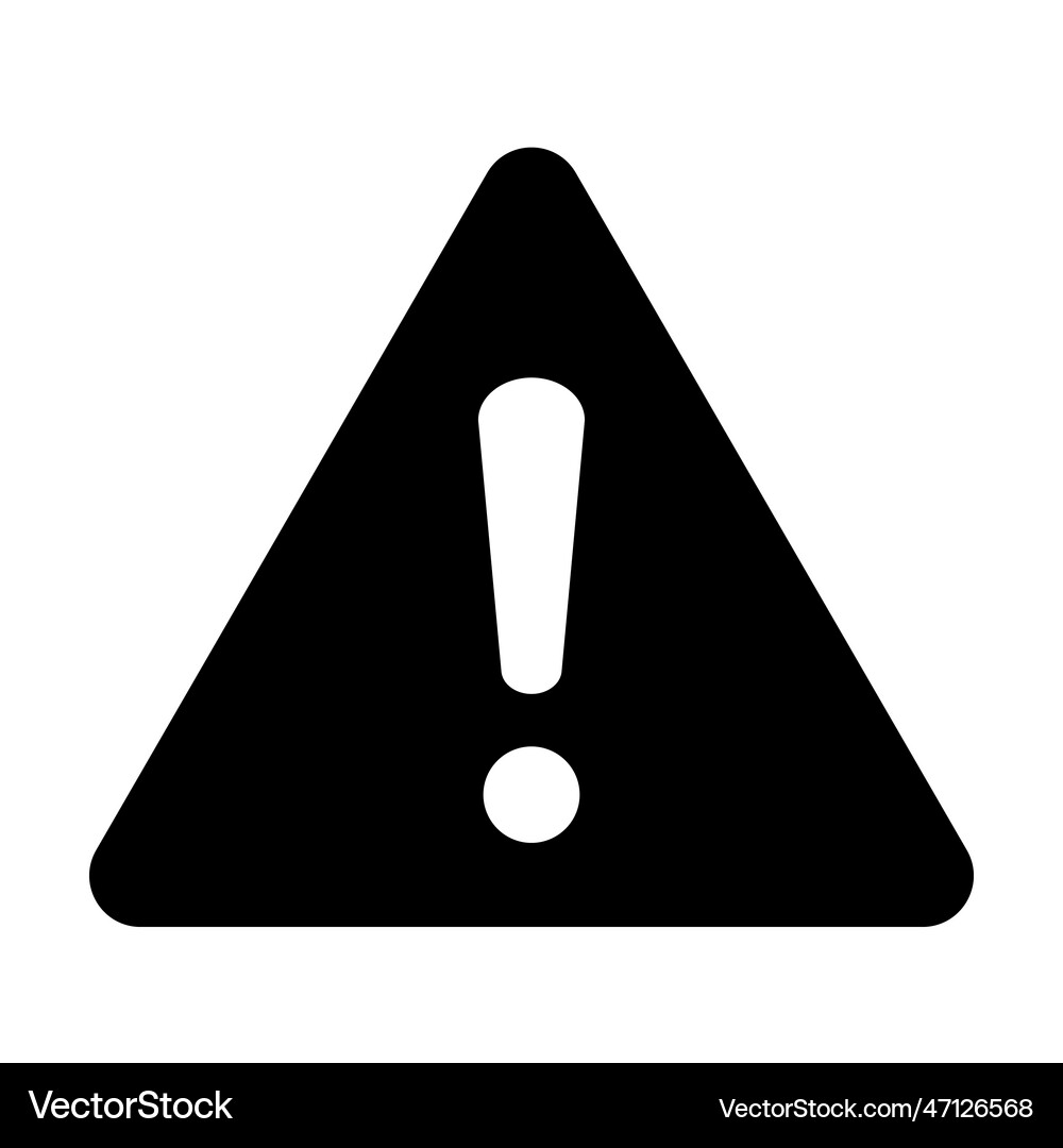 Warning glyph icon for personal and commercial use