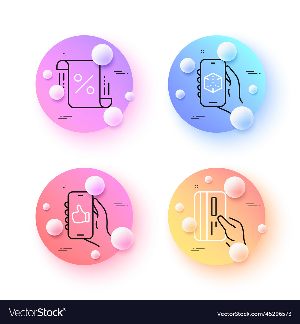 3d app loan percent and like minimal line Vector Image