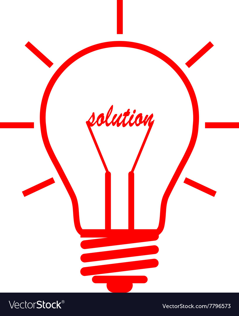 Bulb solution red Royalty Free Vector Image - VectorStock