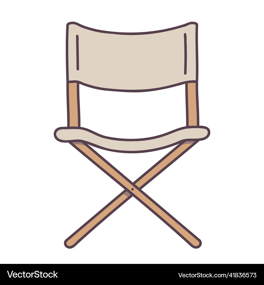 Camping chair hand drawn doodle icon Royalty Free Vector