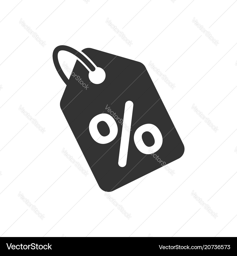 Discount shopping tag icon in flat style Vector Image