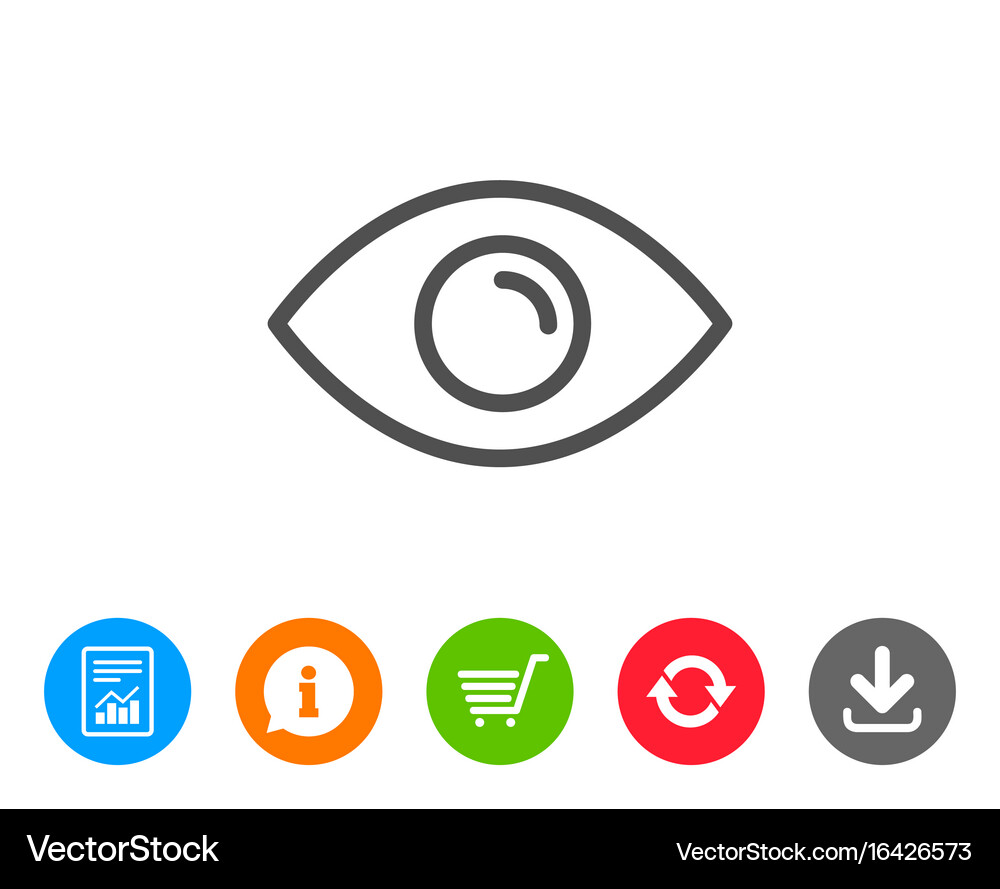 Eye line icon look or optical vision sign Vector Image