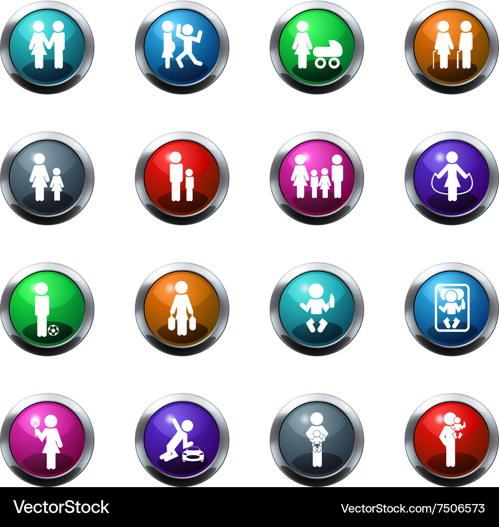 Family icons set Royalty Free Vector Image - VectorStock