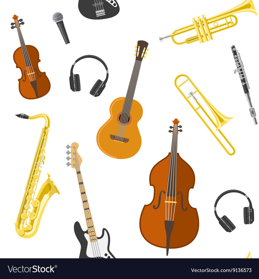 Flat music pattern Royalty Free Vector Image - VectorStock
