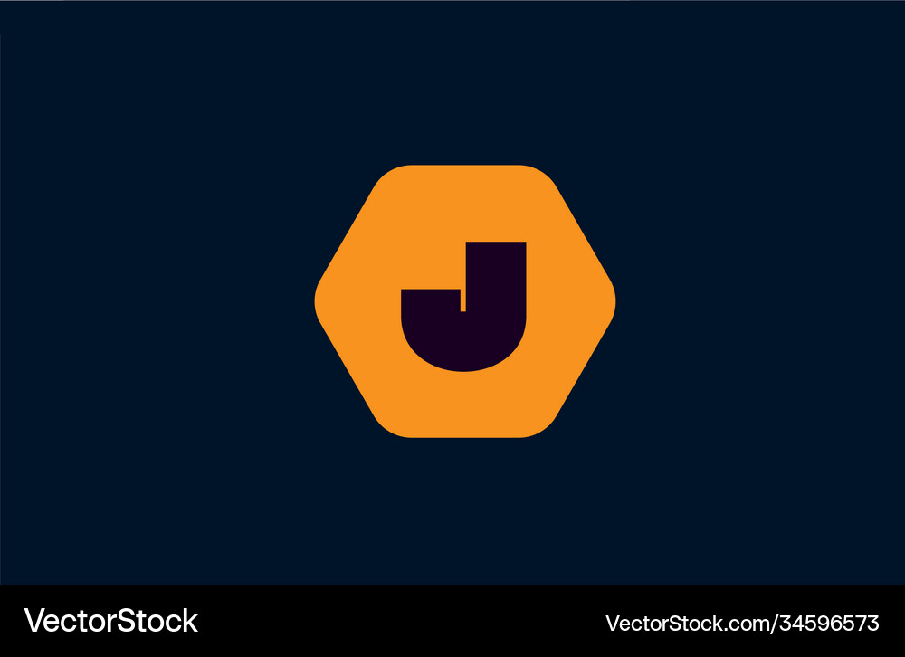 Geometric j alphabet letter logo icon template Vector Image