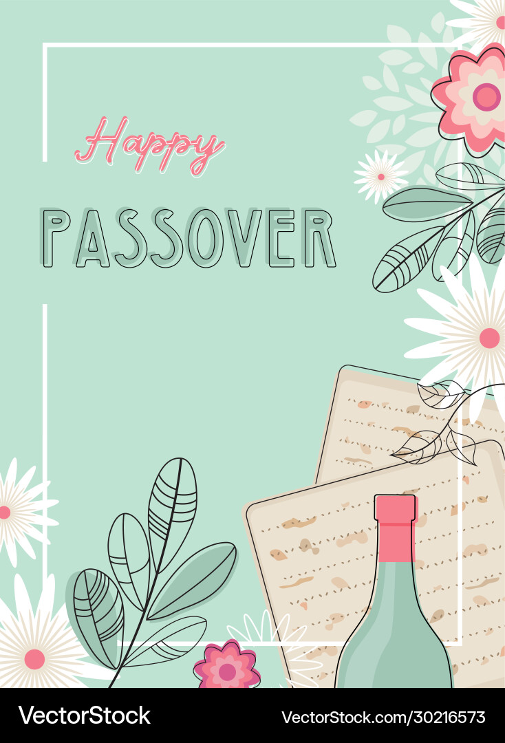 Happy passover greeting card or seder invitation Vector Image