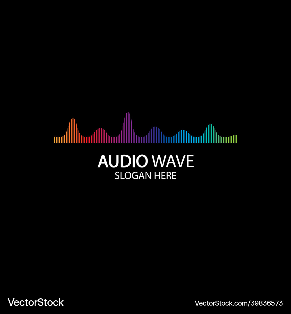 Music logo concept sound wave audio technology Vector Image