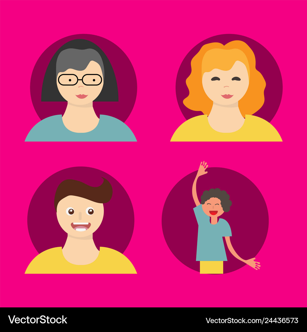 People icon set in trendy flat style isolated Vector Image