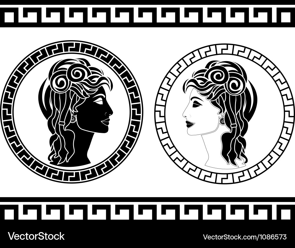 Profiles roman woman Royalty Free Vector Image