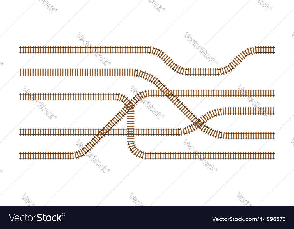 Railroad tracks railway train track rails Vector Image