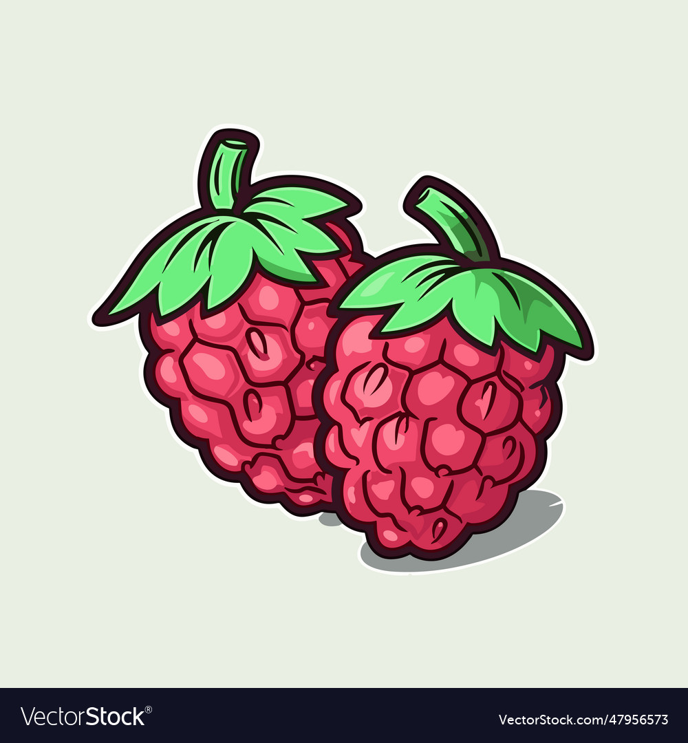 Raspberry hand-drawn comic doodle Royalty Free Vector Image