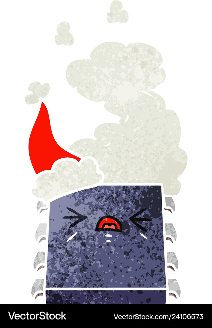 Retro cartoon of a overheating computer chip Vector Image