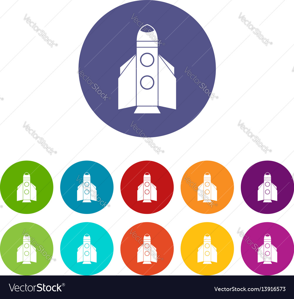 Rocket set icons Royalty Free Vector Image - VectorStock