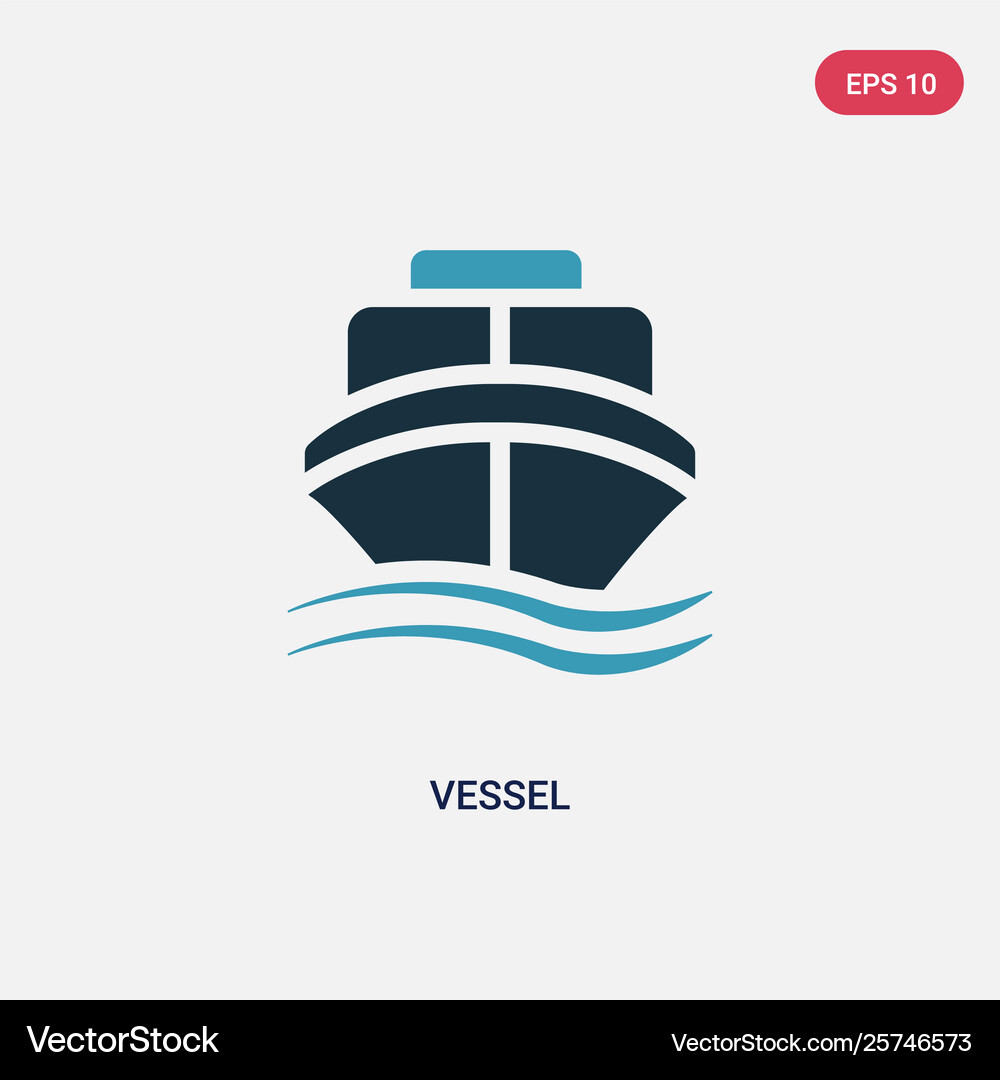 Two color vessel icon from nautical concept Vector Image