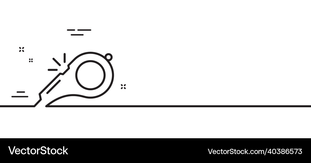 Whistle line icon kick-off sign minimal Royalty Free Vector