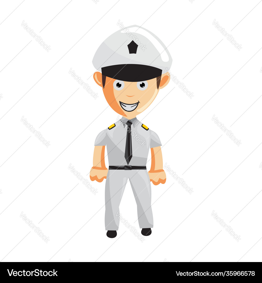 Airplane pilot standing cartoon character Vector Image