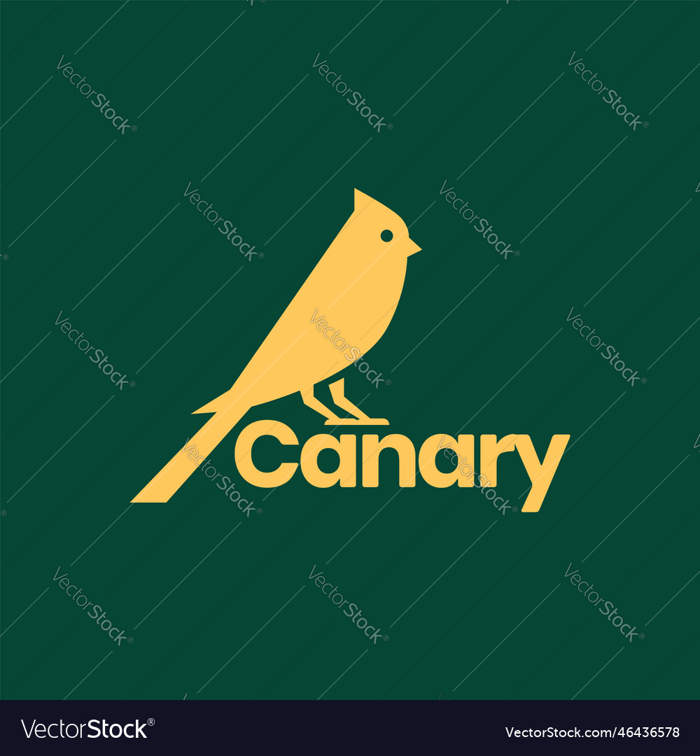 Bird canary perched modern minimalist simple logo Vector Image