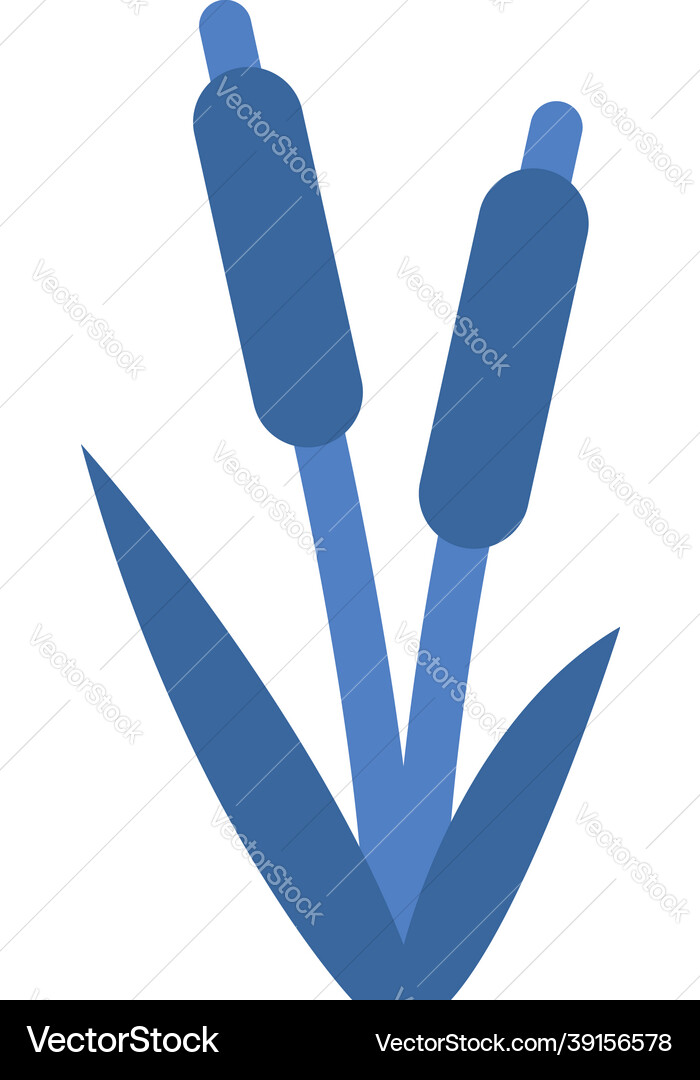 Blue bamboo plant icon on white background Vector Image