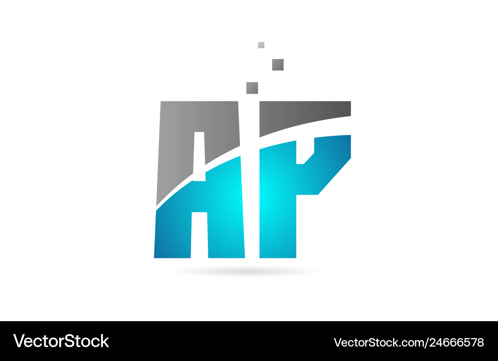 Blue grey alphabet letter combination ap a p Vector Image