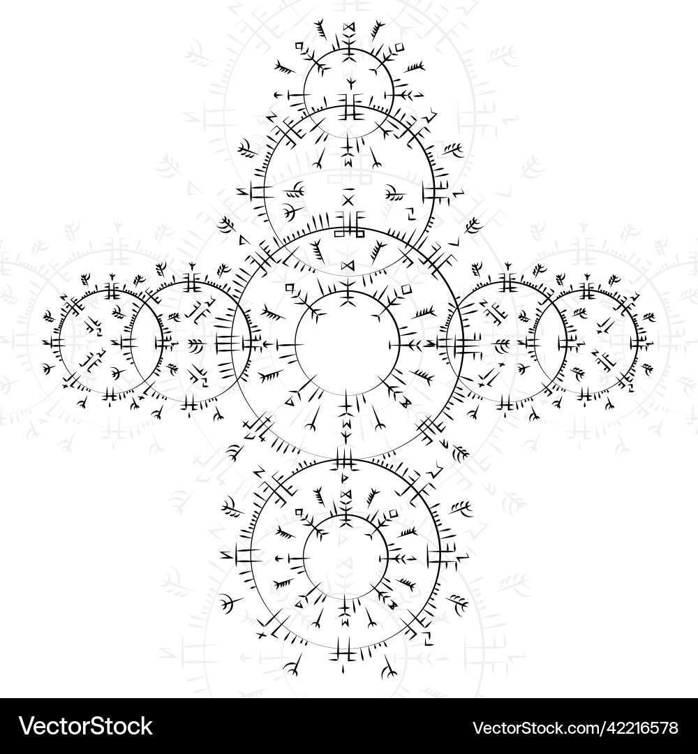 Circle black runes great symbol Royalty Free Vector Image