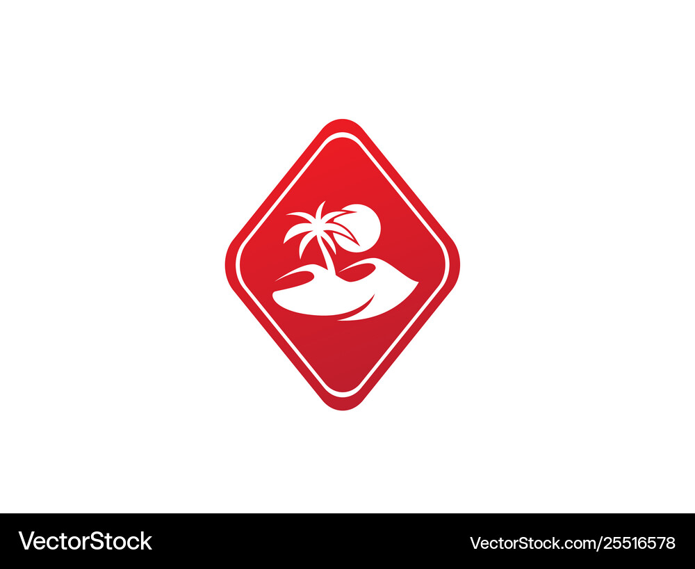 Desert logo palm and sand sun design Royalty Free Vector