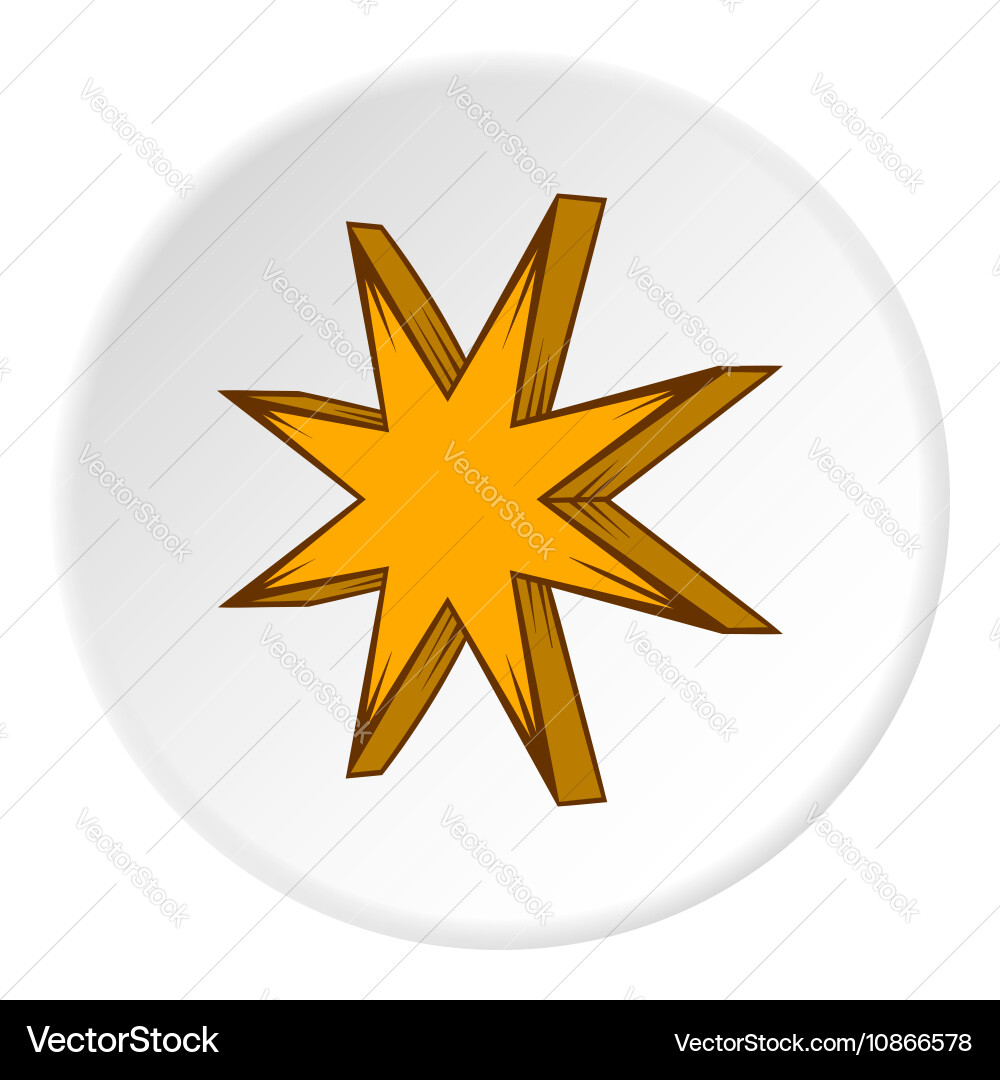 Eight pointed star icon cartoon style Royalty Free Vector