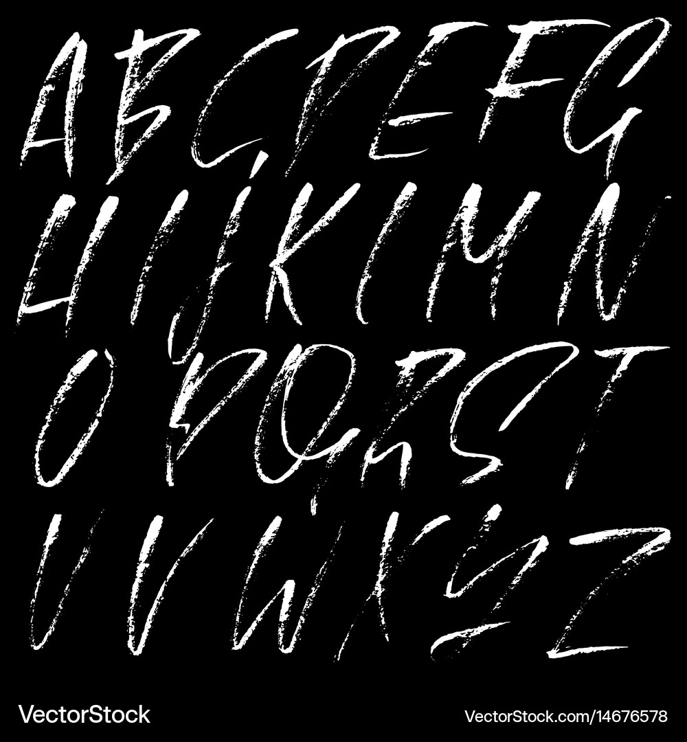 Hand drawn dry brush font modern lettering Vector Image