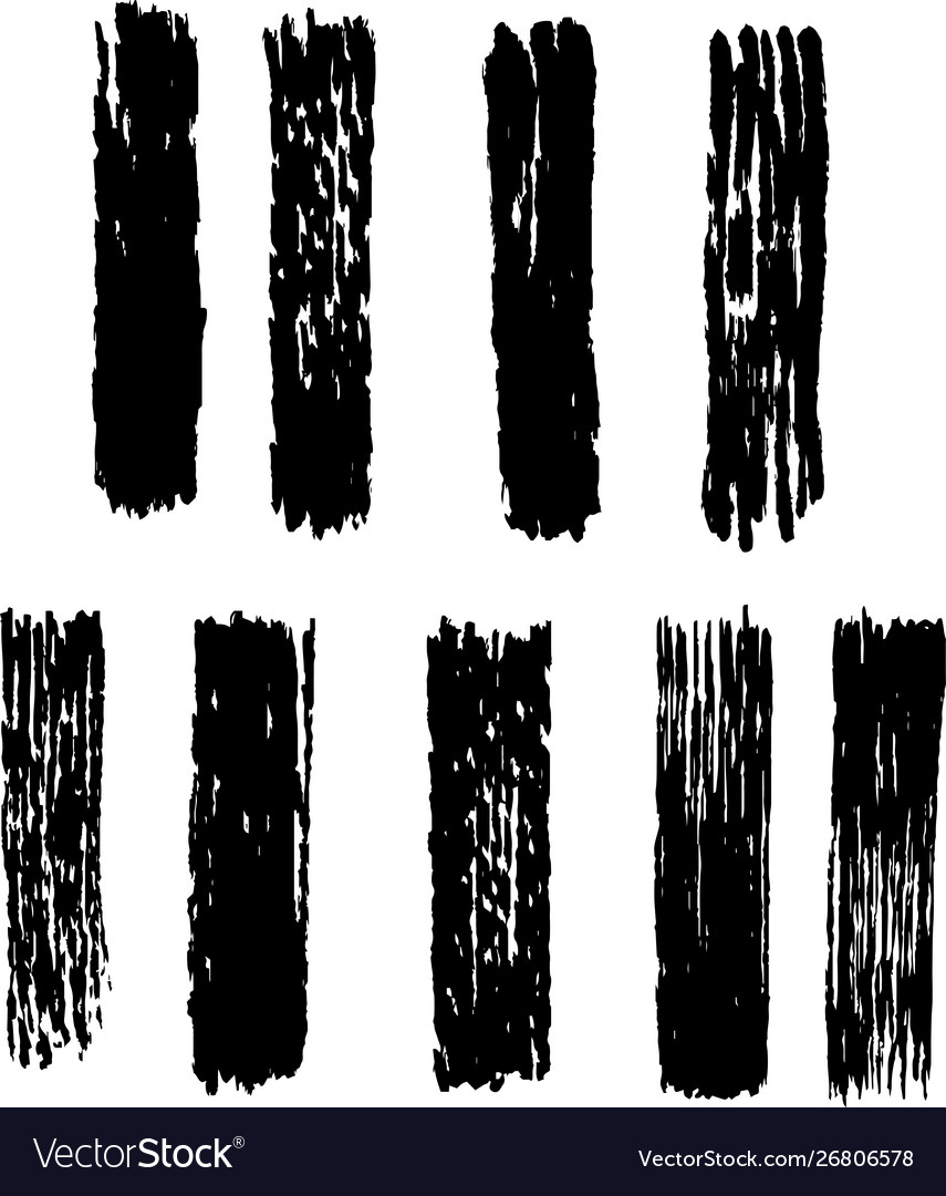 Hand-drawn long black thick brush vertical line Vector Image Hand-drawn long black thick brush vertical line Vector Image