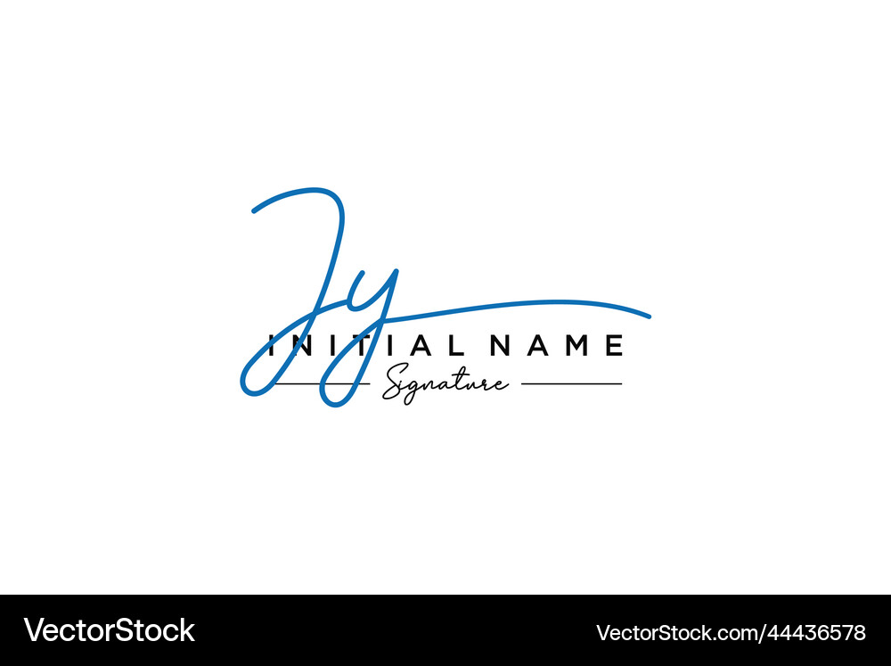 Initial jy signature logo template hand drawn Vector Image