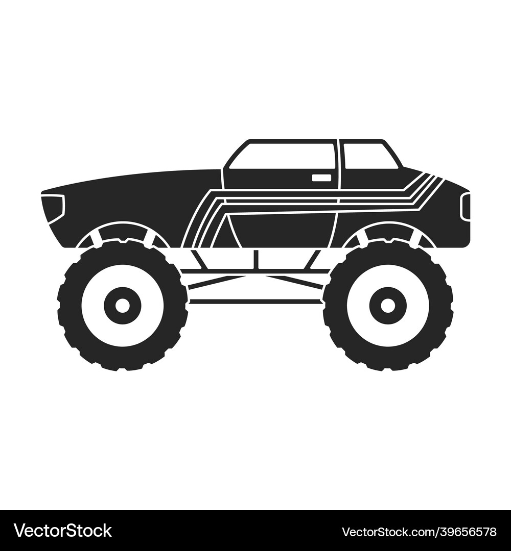 Monster truck iconblack icon Royalty Free Vector Image