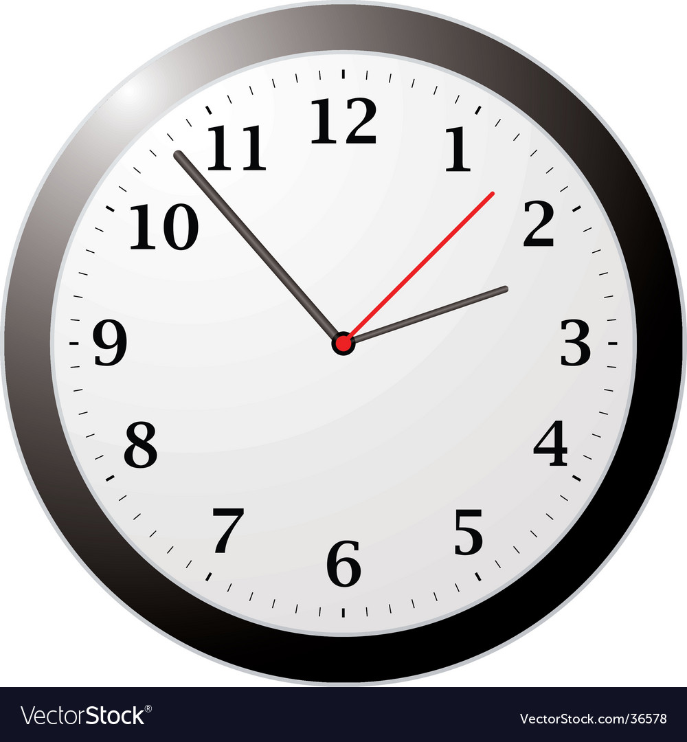 Office clock Royalty Free Vector Image - VectorStock