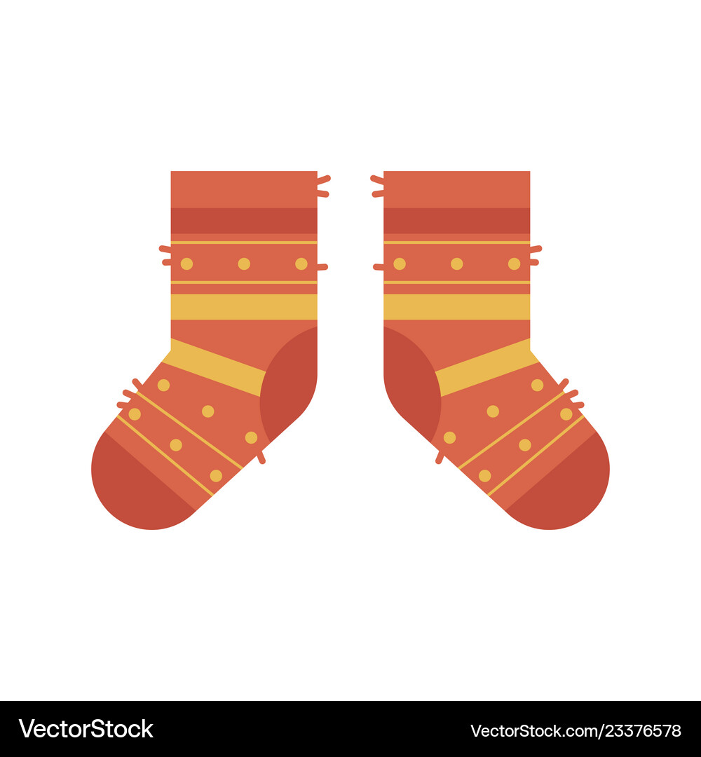 Pair of warm winter socks Royalty Free Vector Image