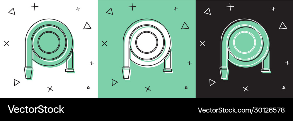 Set fire hose reel icon isolated on white Vector Image