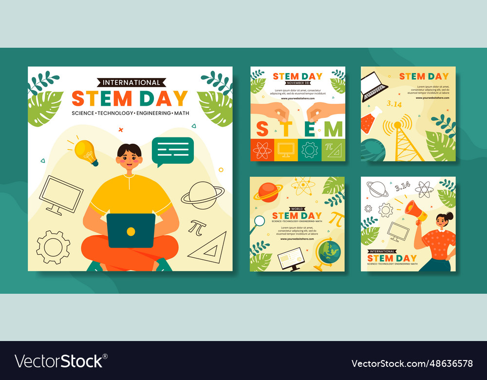 Stem science technology engineering mathematics Vector Image