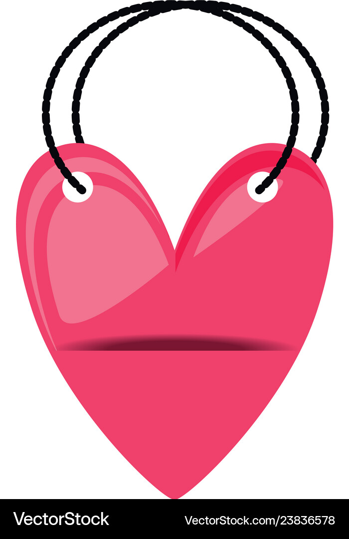 Tag commercial in shape heart Royalty Free Vector Image