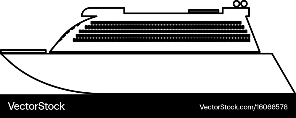 Transatlantic cruise liner black color path icon Vector Image