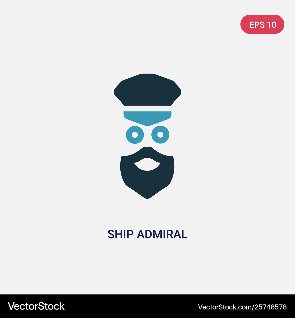 Two color ship admiral icon from nautical concept Vector Image