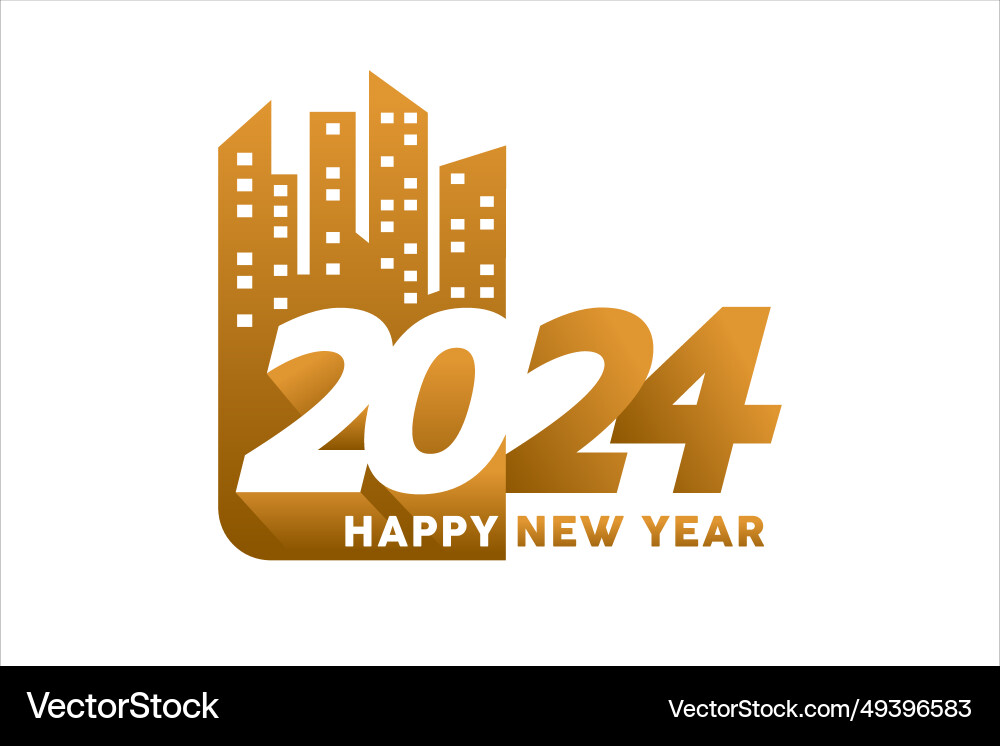 2024 happy new year number design template Vector Image