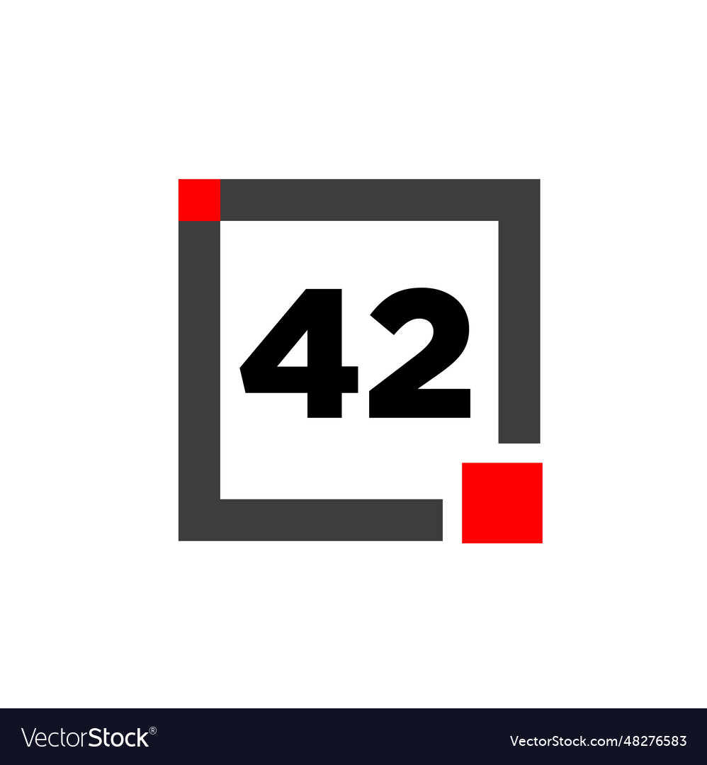 42 Number With Square Icon Dot Monogram Royalty Free Vector 42 Number With Square Icon Dot Monogram Royalty Free Vector