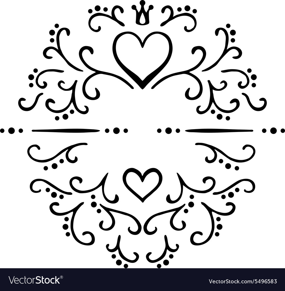 Calligraphic design element vintage pattern Vector Image