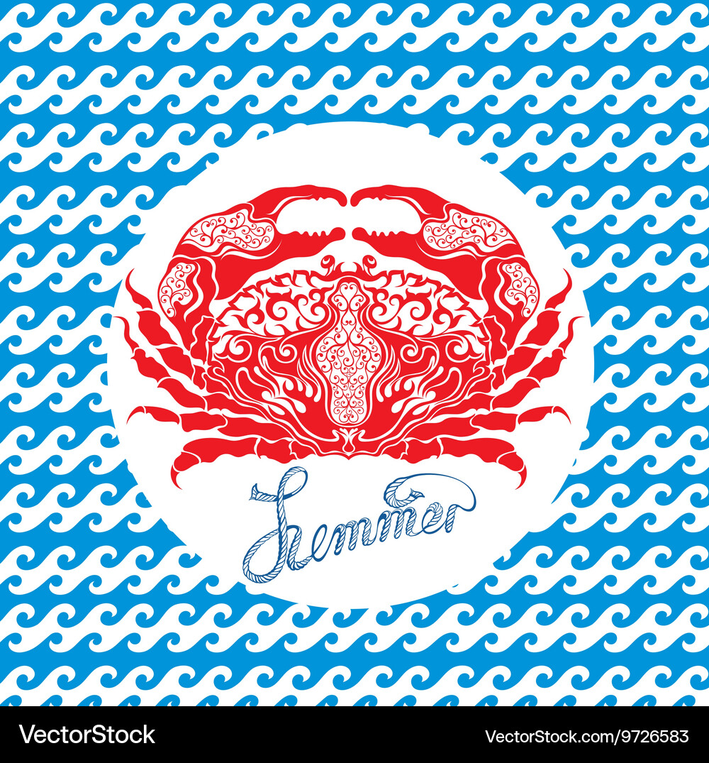 Crab sign Royalty Free Vector Image - VectorStock