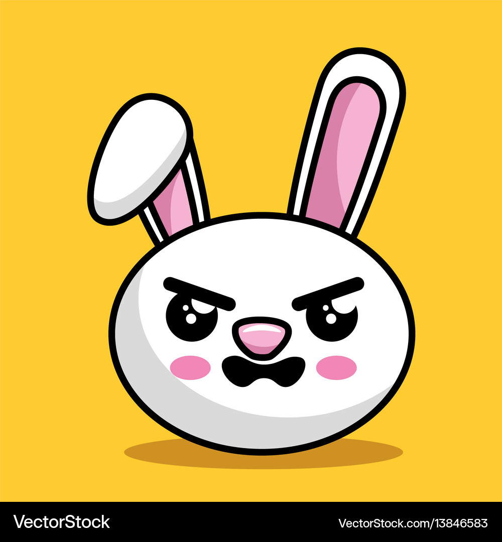 Cute rabbit character kawaii style Royalty Free Vector Image