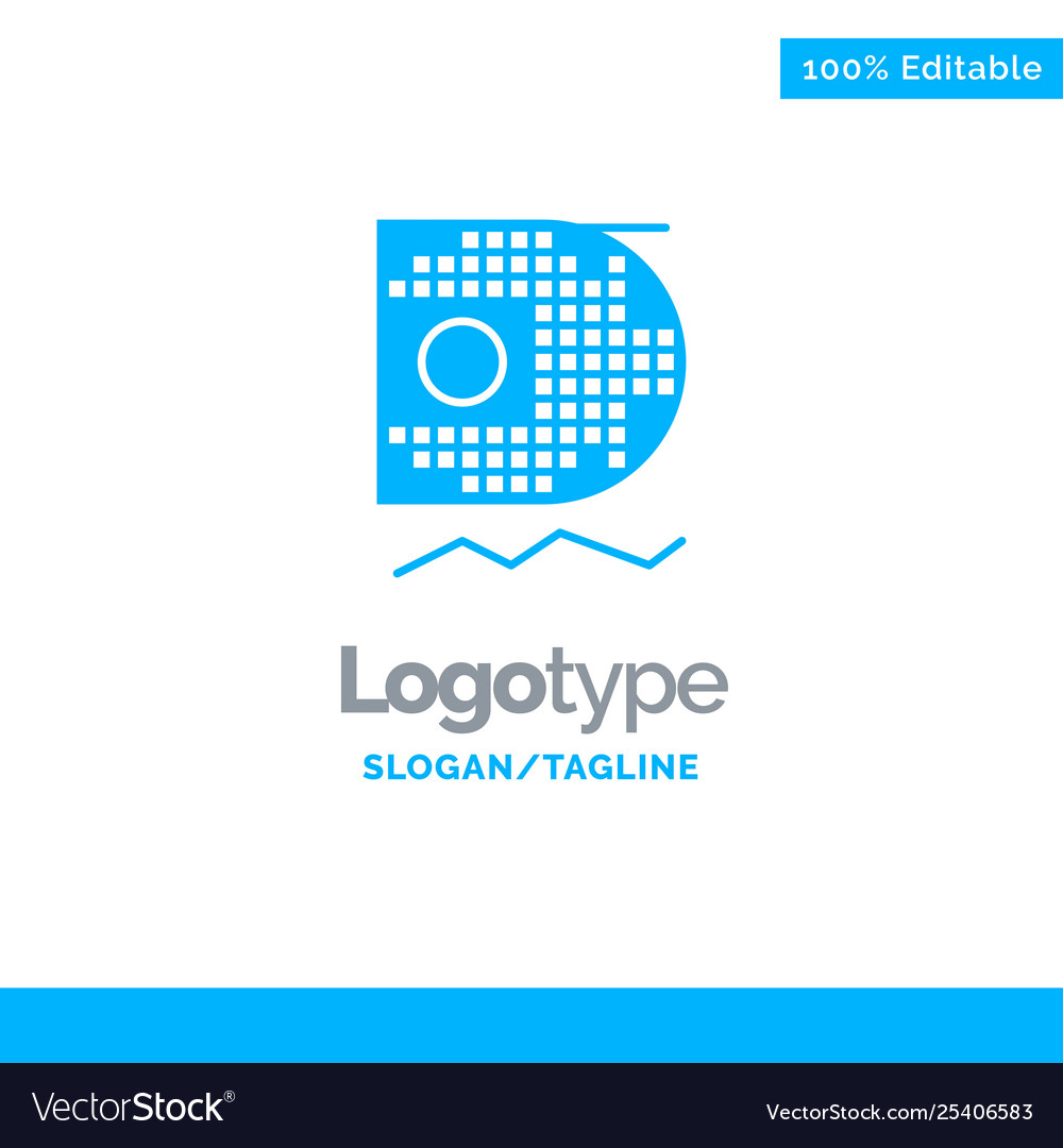 Data science mining blue solid logo Royalty Free Vector