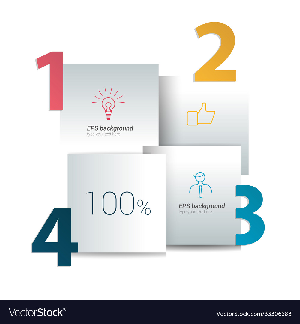 Four steps scheme chart diagram module Royalty Free Vector