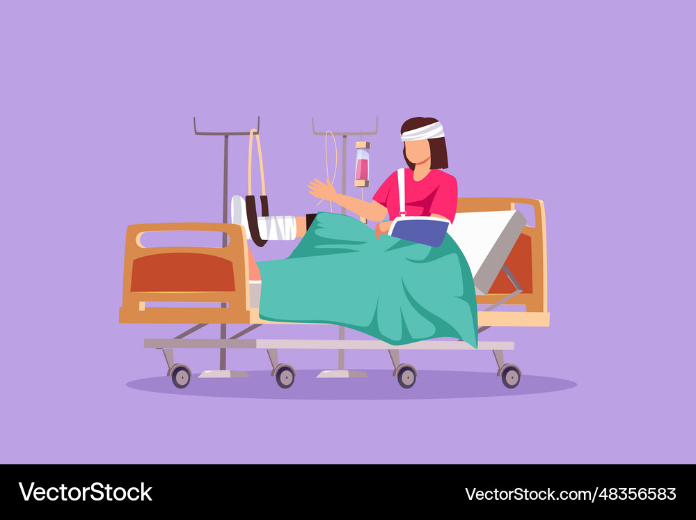Graphic flat design drawing woman patient Vector Image