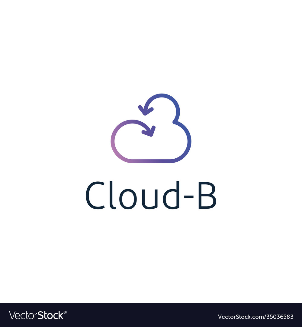 Initial b with cloud computing logo design Vector Image